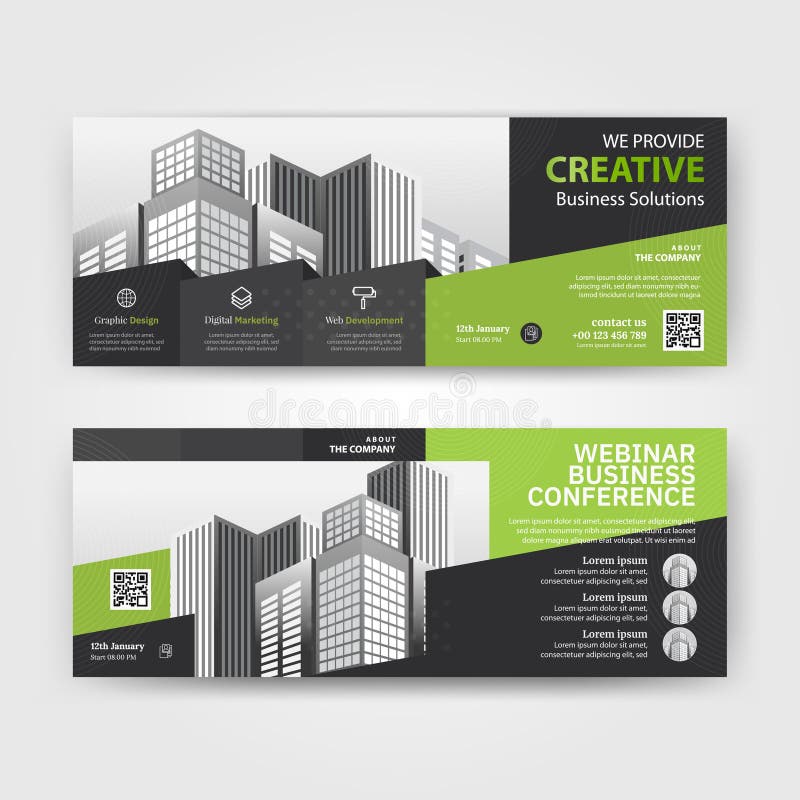 Green Color Abstract Corporate Business Banner Template, Horizontal ...