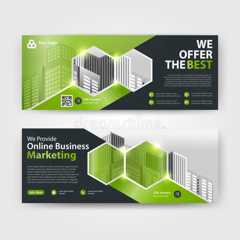 Green Color Abstract Corporate Business Banner Template, Horizontal ...