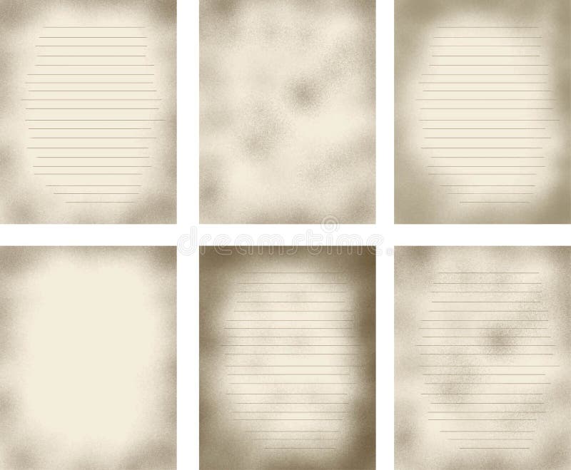 Set of Brown Retro Paper Note Illustration Stock Vector - Illustration ...