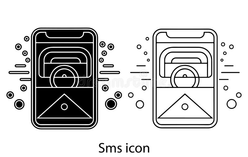 Sms Icon Outline Vector Simple Set of Message Related Vector Line Icons ...