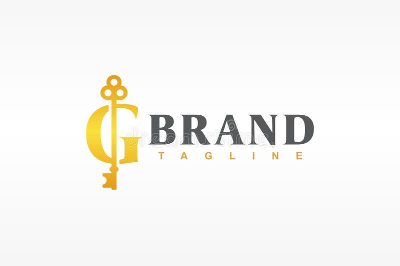 Initials G logo key stock vector. Illustration of initials - 277028809
