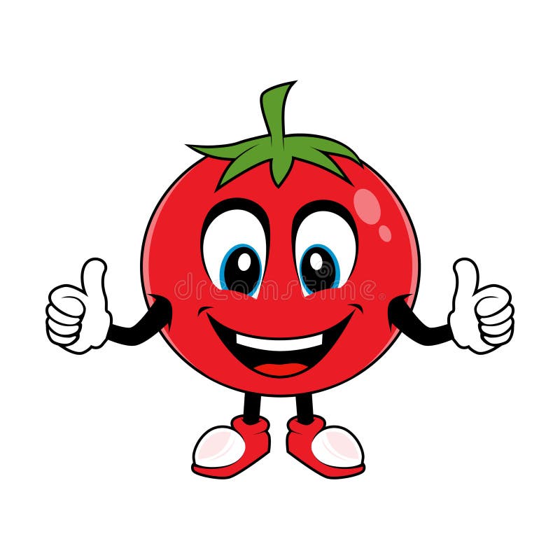 Smiling Tomato Mascot Giving Thumbs Up Stock Vector - Illustration of ...