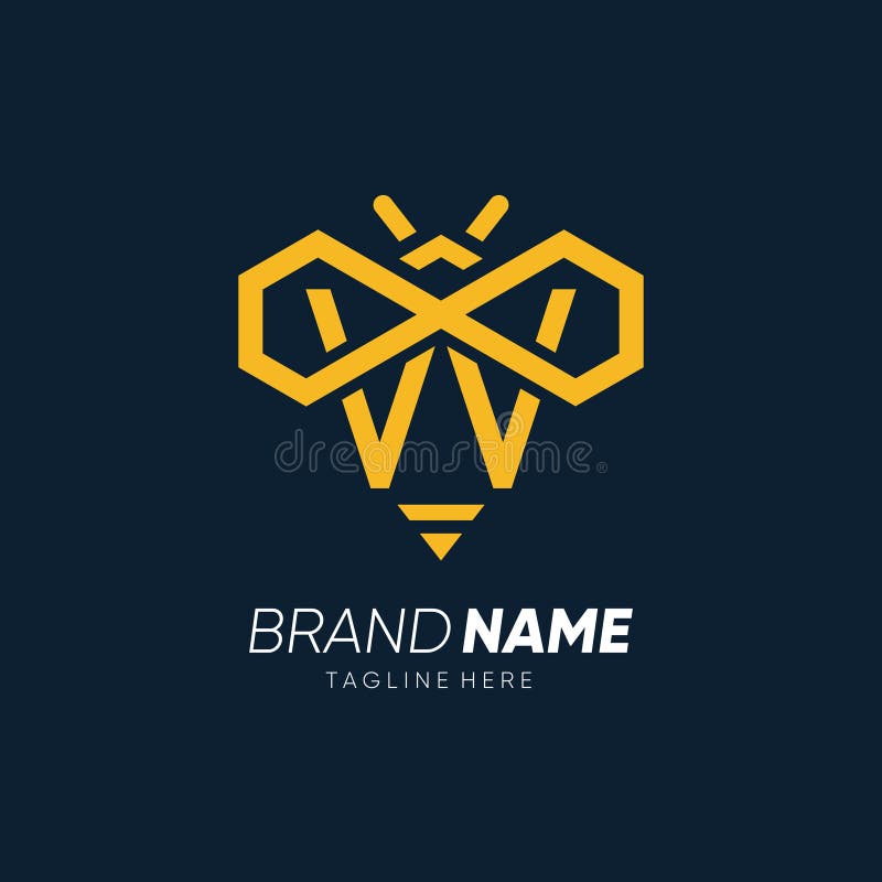 Letter W Initial Bee Line Logo Design Vector Icon Graphic Emblem ...
