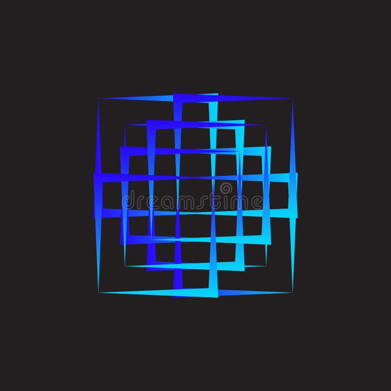 Abstract Blue Square Shape Bright Light Color Symbol Design Stock ...