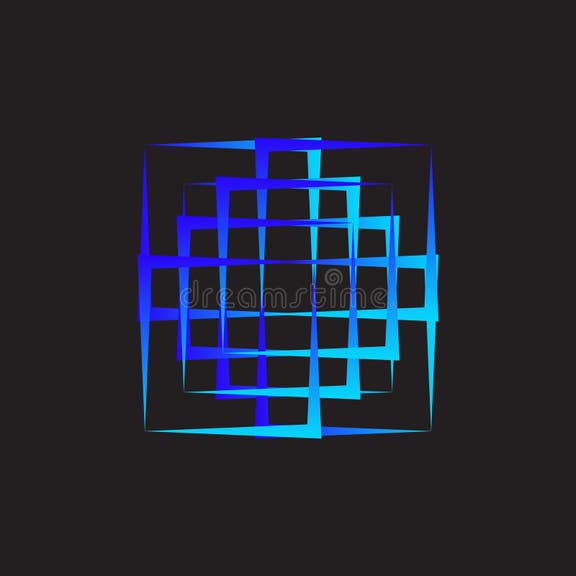 Abstract Blue Square Shape Bright Light Color Symbol Design Stock ...