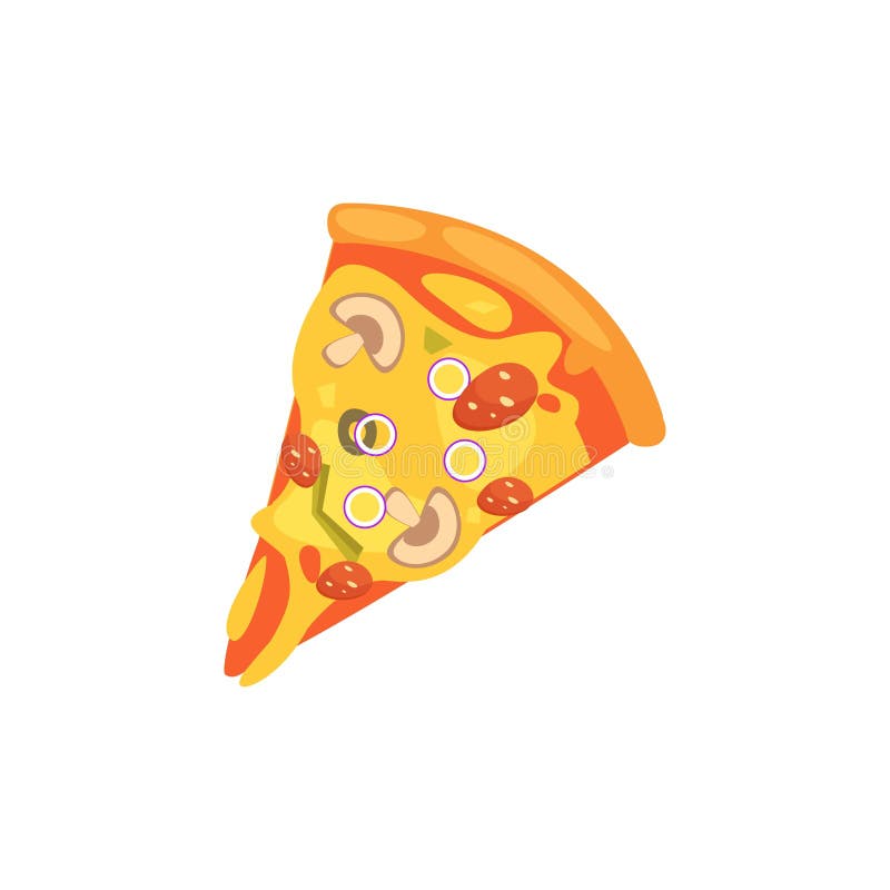 Pizza Slice Icon Vector. Pizza Slice with Melted Cheese Stock Photo ...