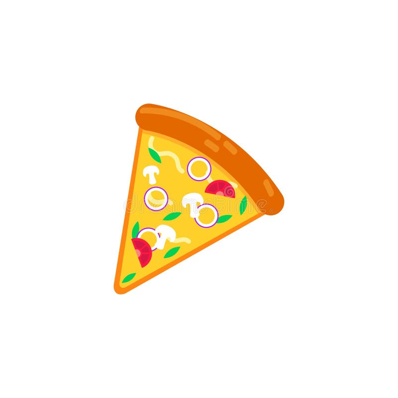 Pizza Slice Icon Vector. Pizza Slice with Melted Cheese Stock Vector - Illustration of outline ...