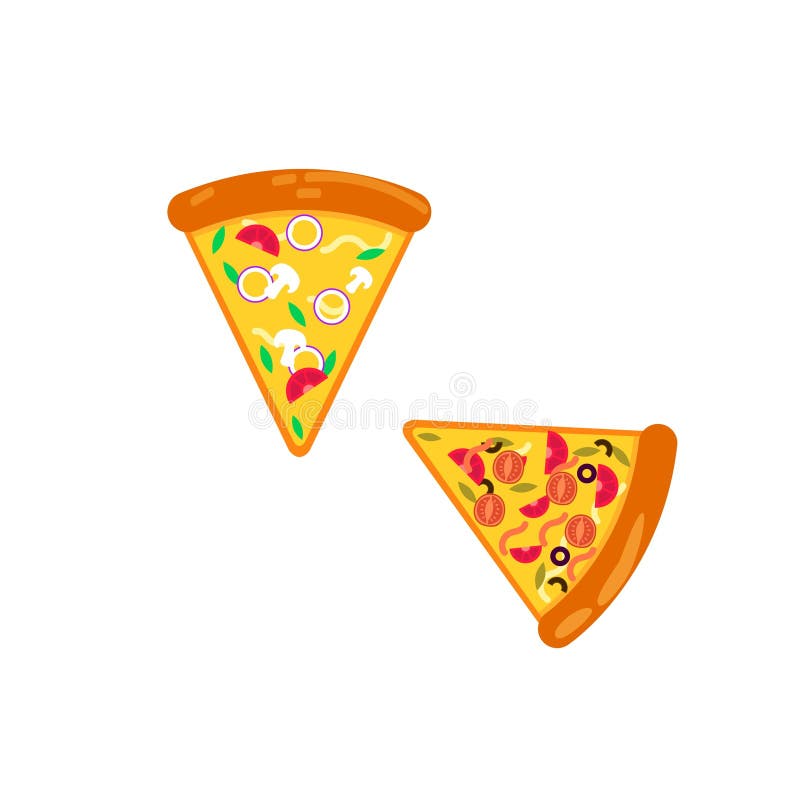Pizza Slice Icon Vector. Pizza Slice with Melted Cheese Stock Vector ...
