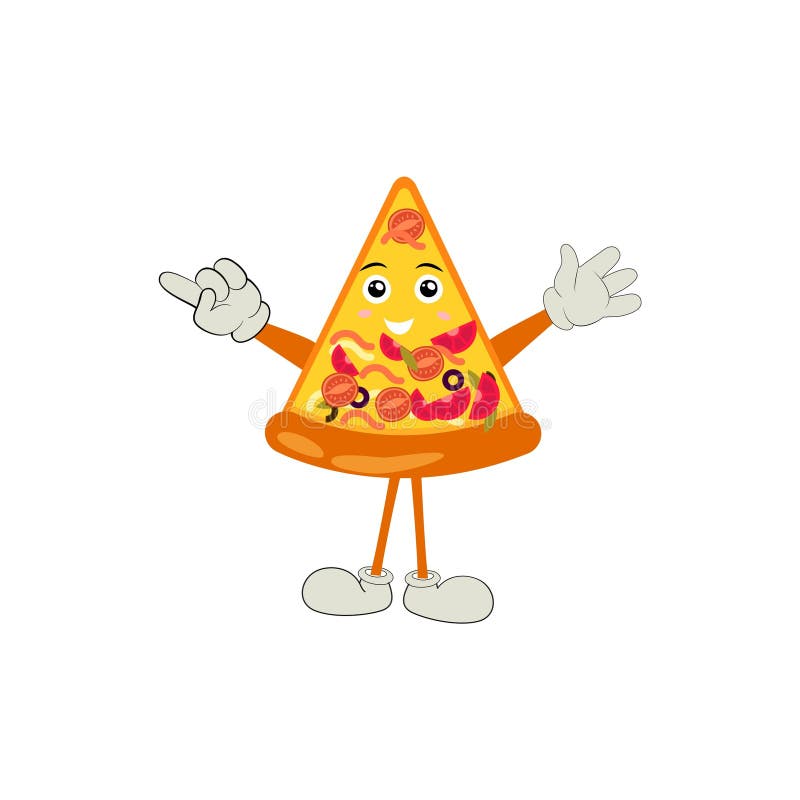 Pizza Cartoon Character, Pizza Character Emotions, Face, Arms and Legs ...