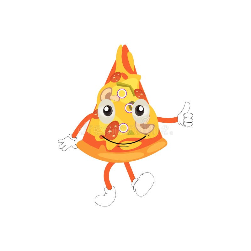Pizza Cartoon Character, Pizza Character Emotions, Face, Arms and Legs ...