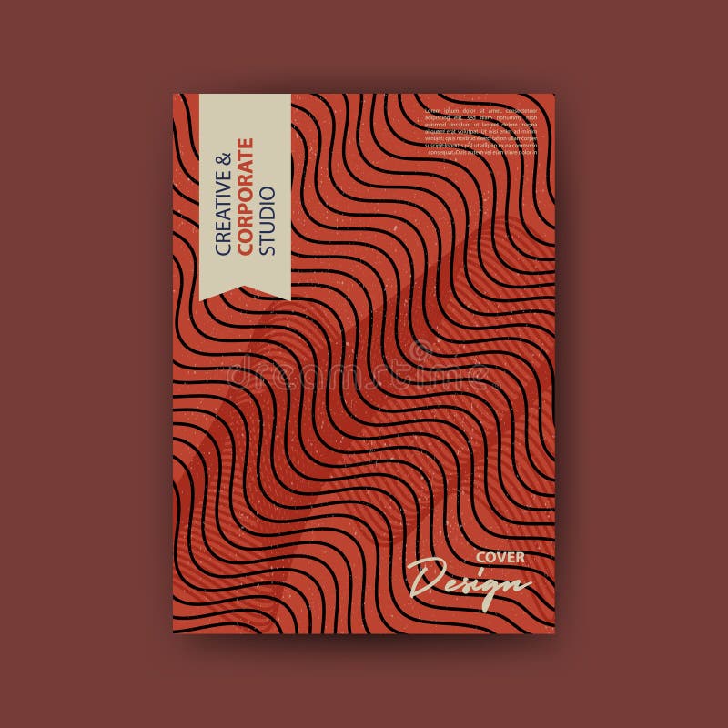 Cover Design Template with Abstract Lines with Brown Color. Vector ...