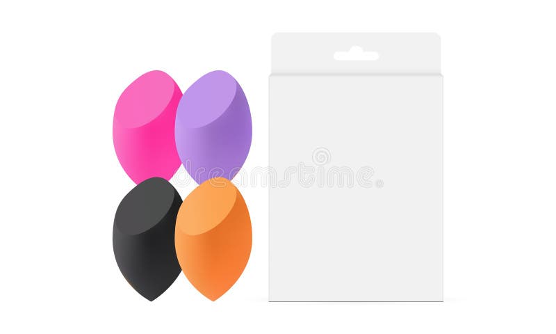 Four Makeup Sponges, Beauty Blender Set, Packaging Box with Hang Tab ...