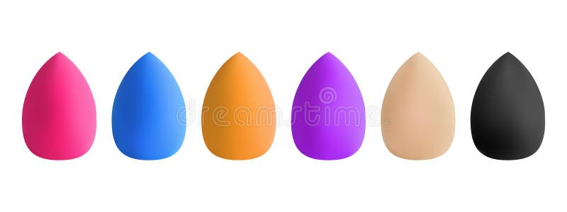 Set of Makeup Sponges, Isolated on White Background Stock Vector ...