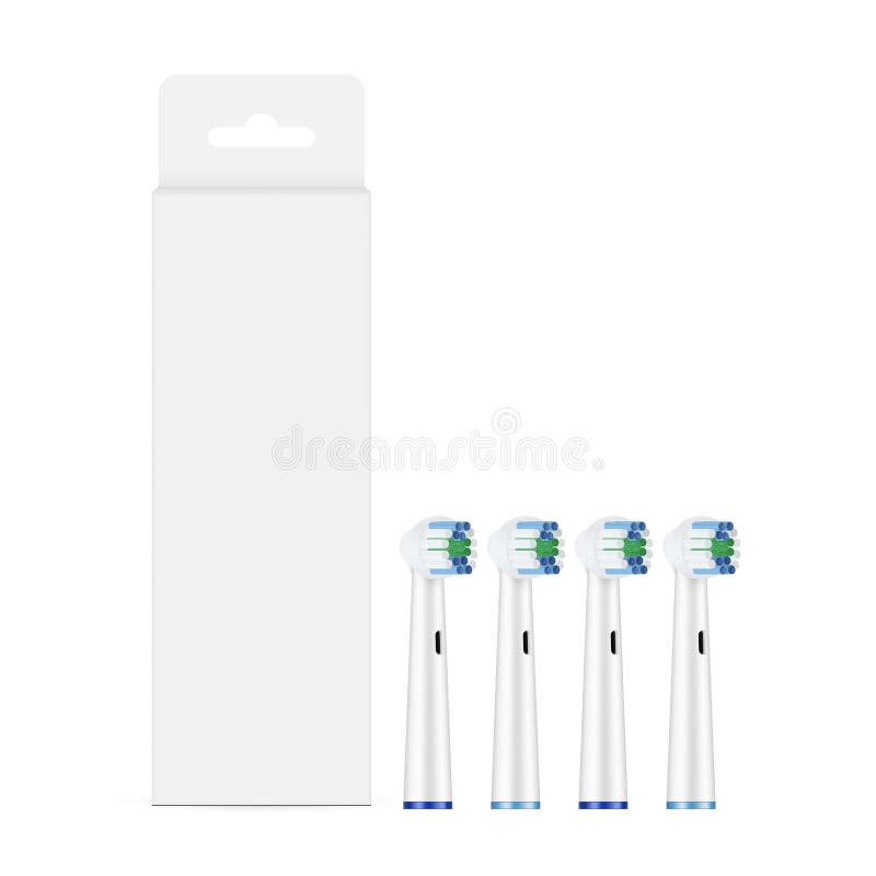 Packaging Paper Box, Electric Toothbrush Heads, Isolated on White ...