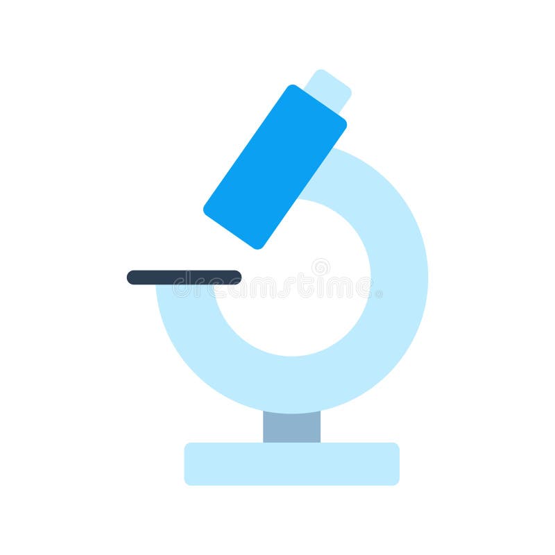 Microscope Flat Icon with Long Shadow. Simple Science Icon Pictogram ...