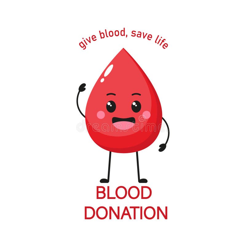 Blood Donation Cartoon Vector Illustration for Poster Stock Vector ...