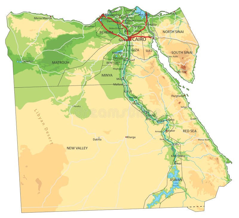 Egypt Physical Map Stock Illustrations – 453 Egypt Physical Map Stock ...