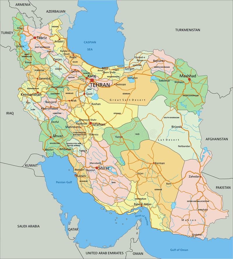 Iran Map - Highly Detailed Vector Illustration Stock Vector ...