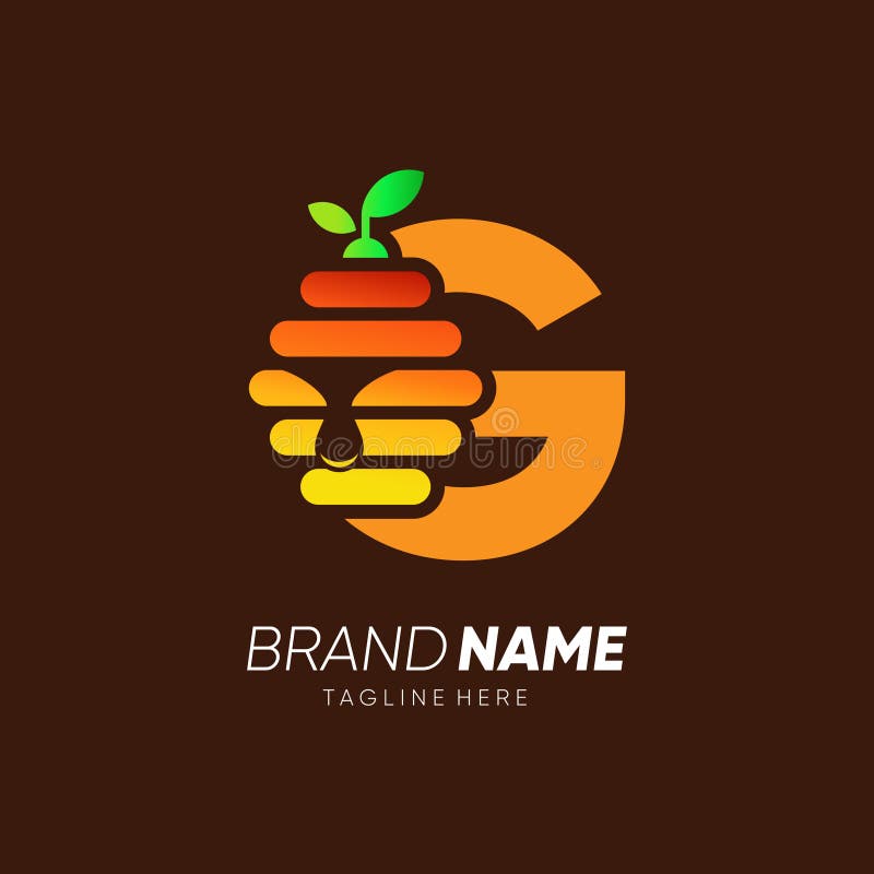 Letter G Initial Bee Hive Logo Design Vector Icon Graphic Emblem ...