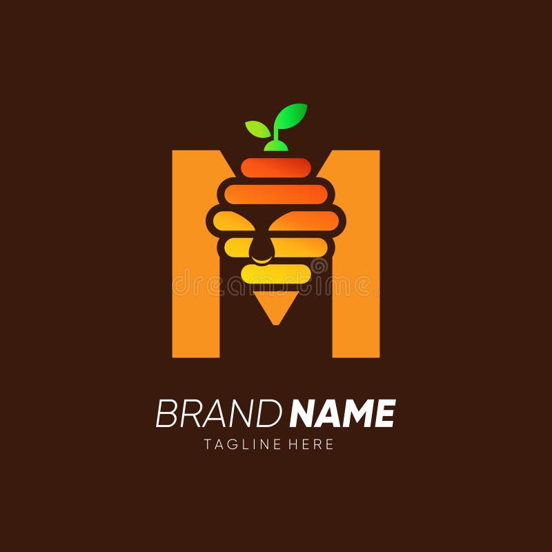 Letter M Initial Bee Hive Logo Design Vector Icon Graphic Emblem ...