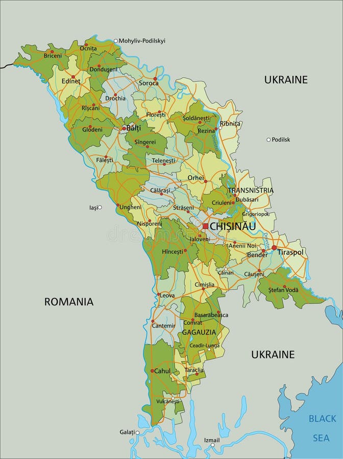 Detailed Editable Political Map with Separated Layers. Moldova Stock ...
