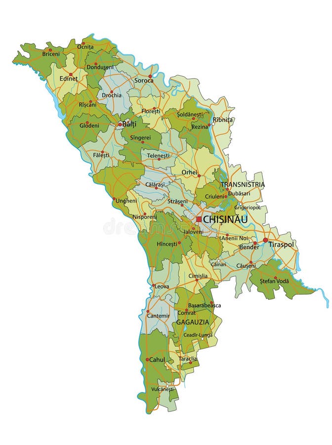 Detailed Editable Political Map with Separated Layers. Moldova Stock ...