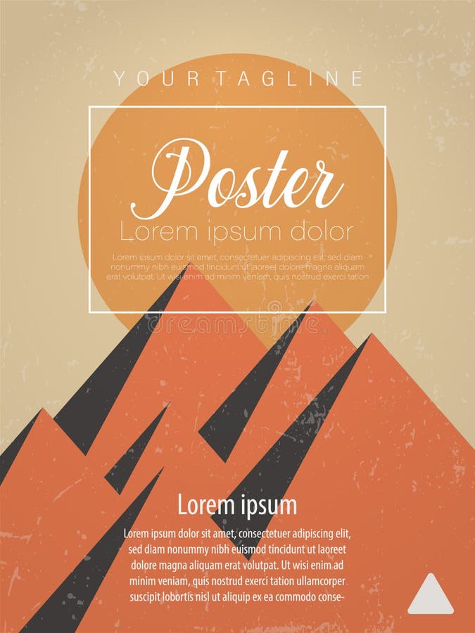 Retro Poster. the Egyptian Pyramids. the Sahara Desert. Vector ...