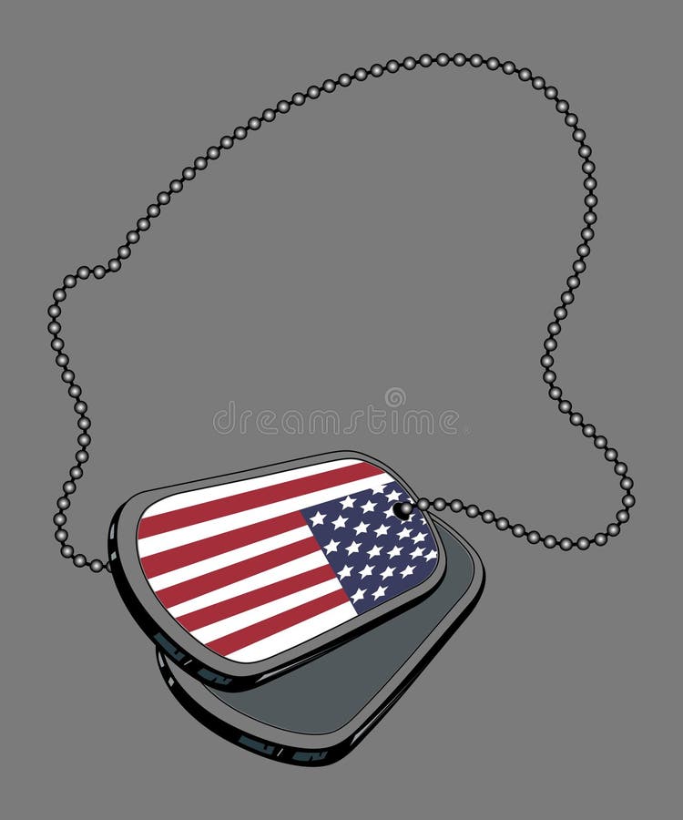 USA Flag on a Steel Dog Tag, USA Dog Tag Stock Vector - Illustration of ...
