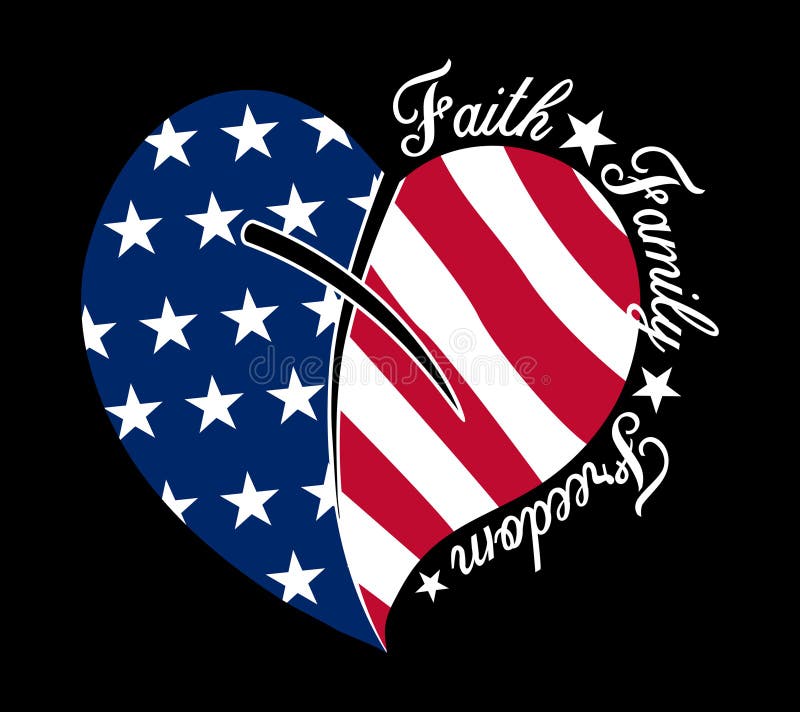 American Flag Faith Family Freedom, Heart American Flag, 4th of July ...