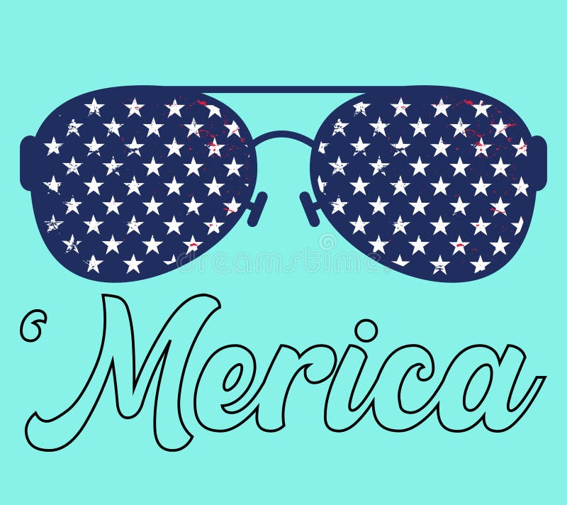 Merica with USA Flag Sunglass - United States America (USA), 4th of ...