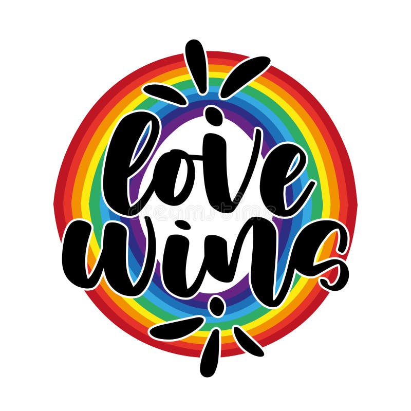 Love Wins - LGBT Slogan Against Homosexual Discrimination Stock Vector ...