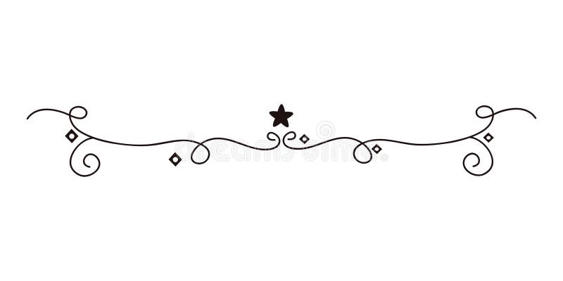 Vintage Divider Element. Black Thin-line Ornate Design Element ...