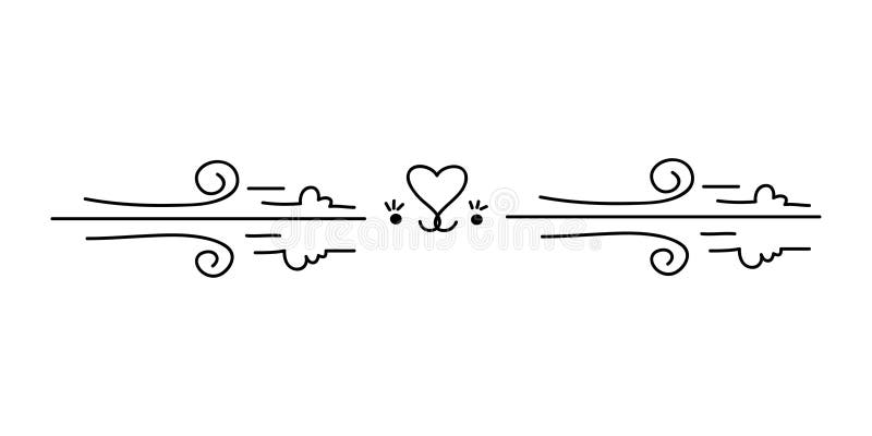 Vintage Divider Element. Black Thin-line Ornate Design Element ...