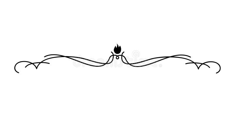 Vintage Divider Element. Black Thin-line Ornate Design Element ...