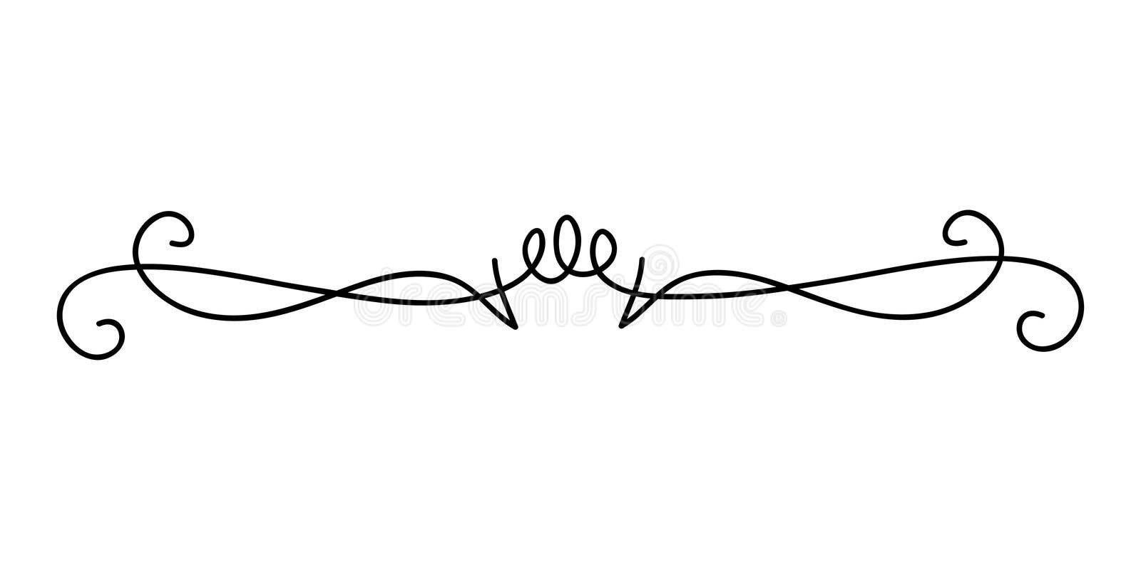 Vintage Divider Element. Black Thin-line Ornate Design Element ...