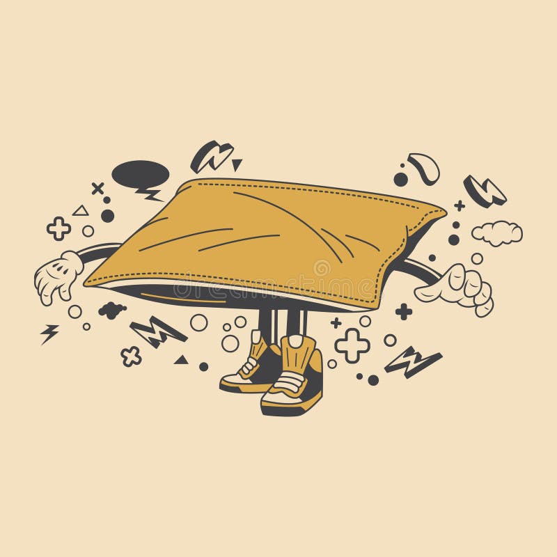 Pillow Cartoon Character Vector Illustration Stock Vector ...