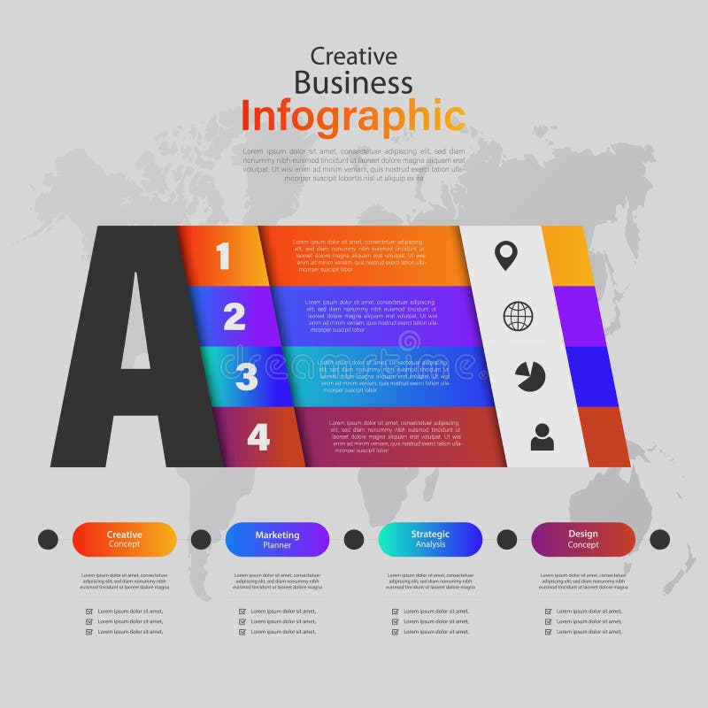 Letter a Business Infographic. Vector Template for Presentation Stock ...