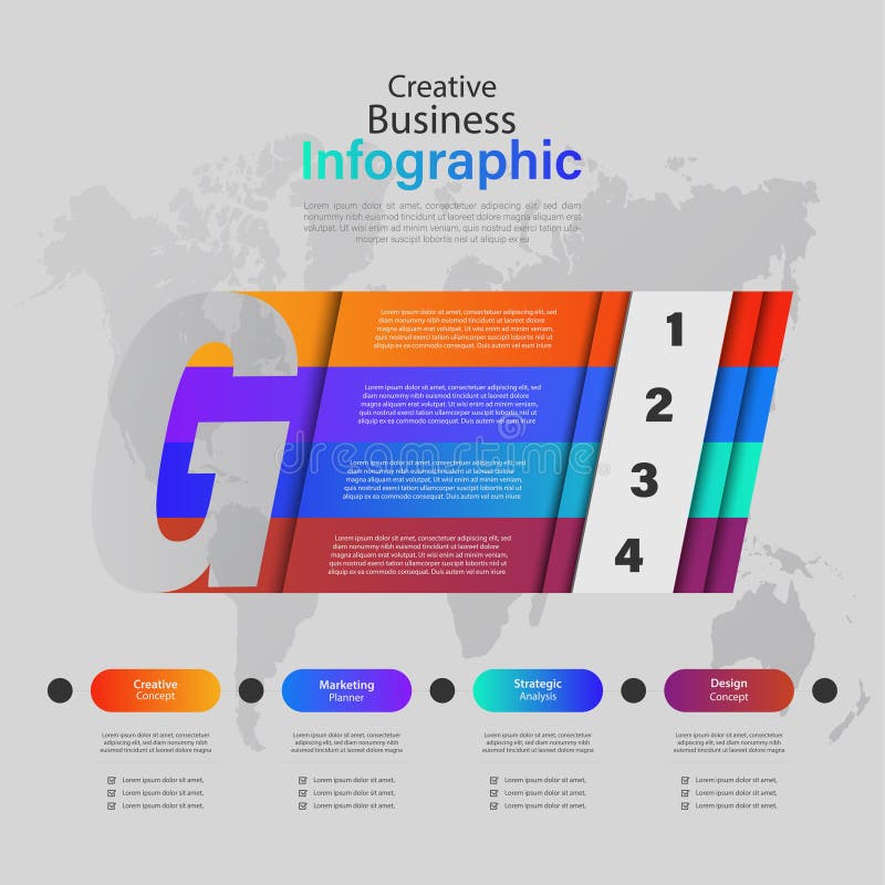 Letter G Business Infographic. Vector Template for Presentation Stock ...