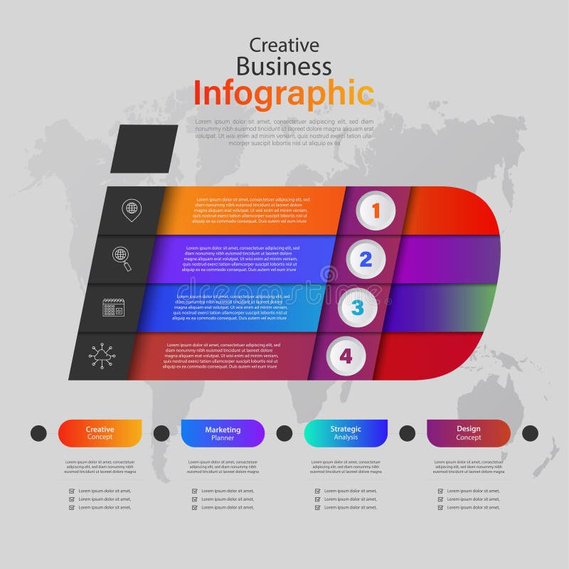 Letter I Business Infographic. Vector Template for Presentation Stock ...