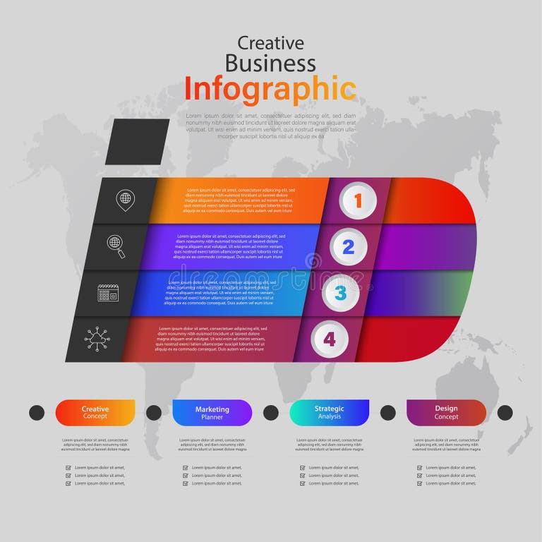 Letter I Business Infographic. Vector Template for Presentation Stock ...