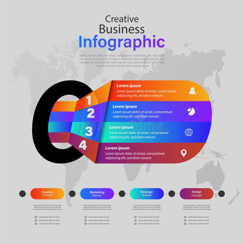 Letter G Business Infographic. Vector Template for Presentation Stock ...