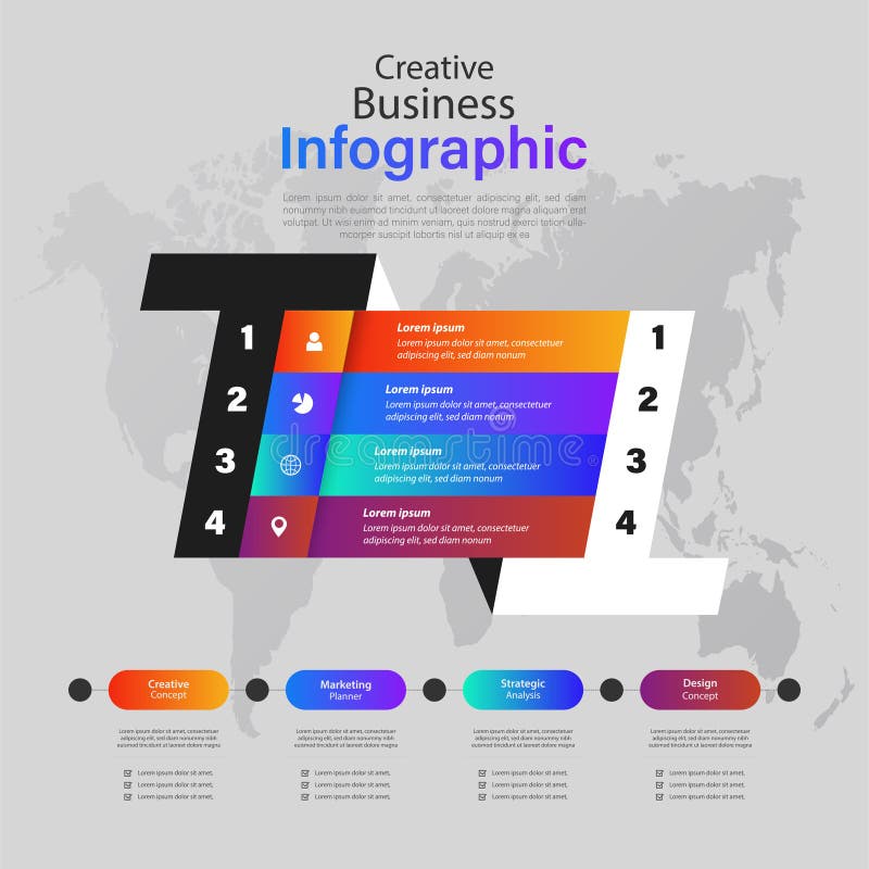 Letter T Business Infographic. Vector Template for Presentation Stock ...