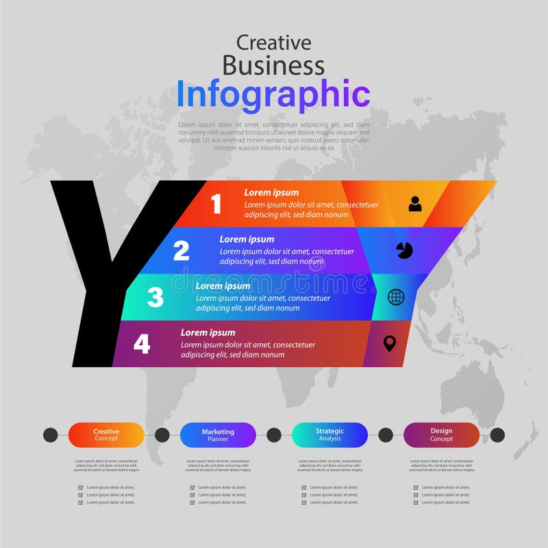 Letter Y Business Infographic. Vector Template for Presentation Stock ...