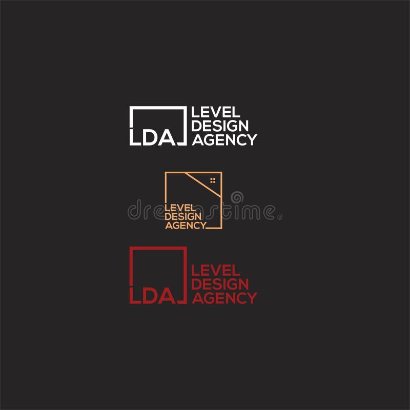 LDA Logo and Graphics Design Vector Art, Icons on Black Background ...