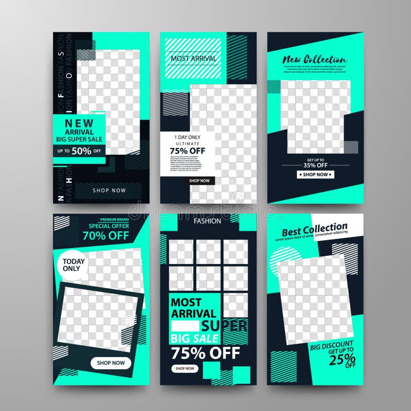 6 Set Editable Post Template Social Media Banners for Digital Marketing ...