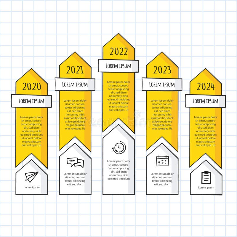 Infographic Hand Drawn Professional Steps with Yellow and Black Color ...