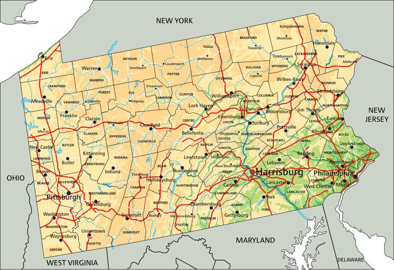 topographical map of pennsylvania