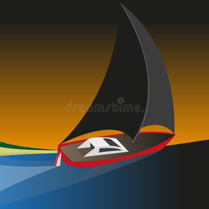 Sailing yacht stock vector. Illustration of yachting - 278088609