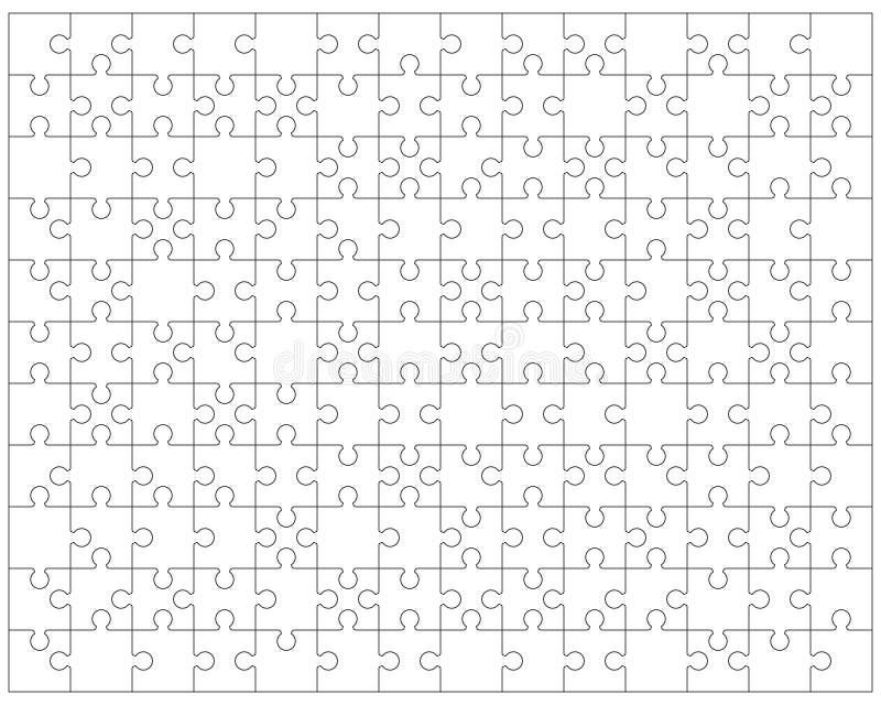 White Puzzle, Separate Pieces Stock Illustration - Illustration of ...