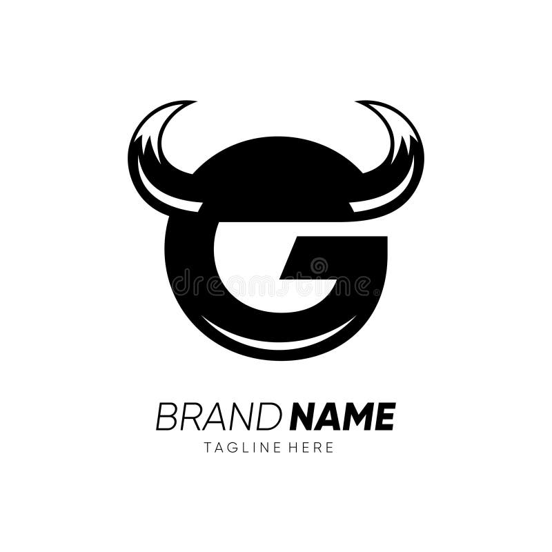 Letter G Bull Horn Logo Design Vector Icon Graphic Illustration Stock ...